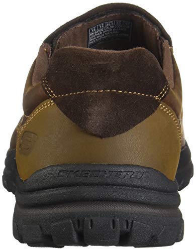 Skechers Men's Braver-Rayland Slip-On Loafer, Dark Brown Leather, 10 2E US