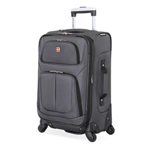 swissgear sion softside expandable roller luggage, dark grey, carry-on 21-inch