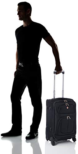 SwissGear Sion Softside Expandable Roller Luggage, Black, Carry-On 21-Inch