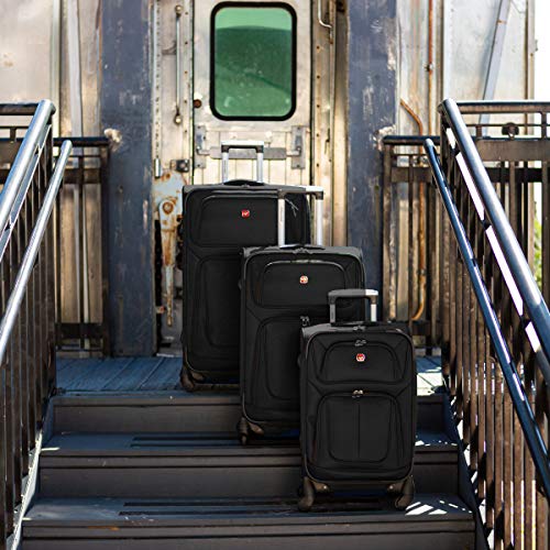 SwissGear Sion Softside Expandable Roller Luggage, Black, Carry-On 21-Inch