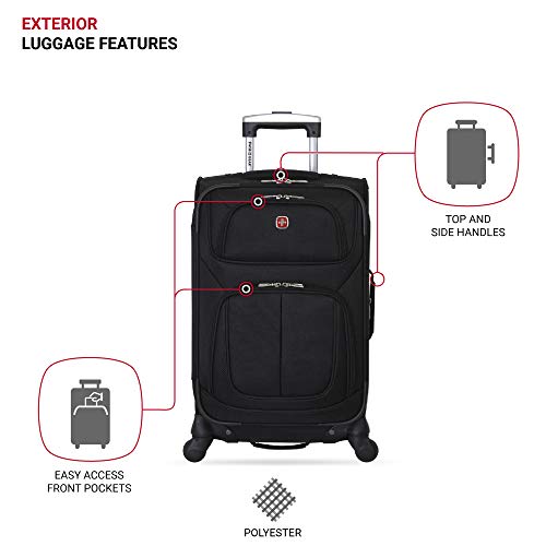 SwissGear Sion Softside Expandable Roller Luggage, Black, Carry-On 21-Inch