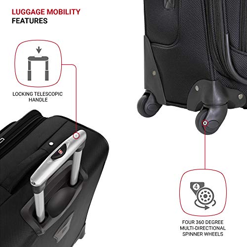 SwissGear Sion Softside Expandable Roller Luggage, Black, Carry-On 21-Inch