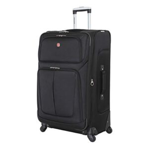 swissgear sion softside expandable roller luggage, black, checked-large 29-inch