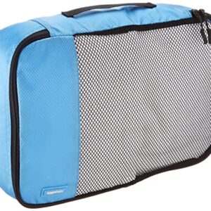 Amazon Basics 4 Piece Packing Travel Organizer Cubes Set - Medium, Sky Blue