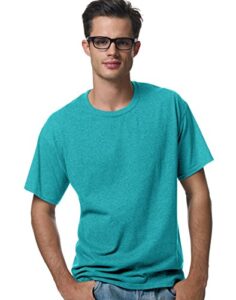 hanes comfortblend ecosmart men`s crewneck t-shirt teal