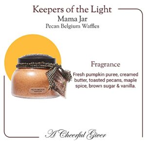 A Cheerful Giver - Pecan Belgium Waffles Mama Scented Glass Jar Candle (22oz) with Lid & True to Life Fragrance Made in USA