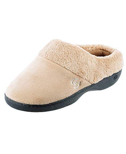 isotoner womens Classic slippers, Taupe, 7.5-8 US