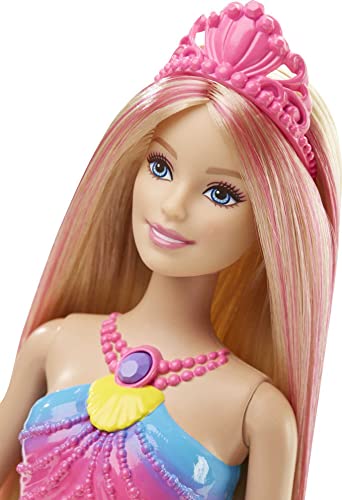 Barbie Dreamtopia Doll, Rainbow Lights Mermaid with Glimmering Light-Up Rainbow Tail, Headband and Blonde Hair