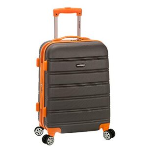 rockland melbourne hardside expandable spinner wheel luggage, charcoal, carry-on 20-inch