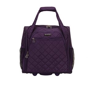 Rockland Melrose Upright Wheeled Underseater Carry-On Luggage, Purple, 15-Inch