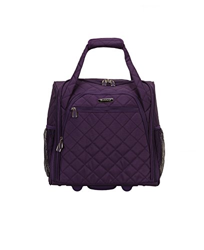 Rockland Melrose Upright Wheeled Underseater Carry-On Luggage, Purple, 15-Inch