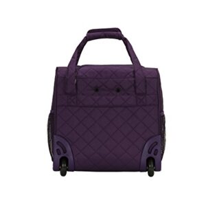 Rockland Melrose Upright Wheeled Underseater Carry-On Luggage, Purple, 15-Inch