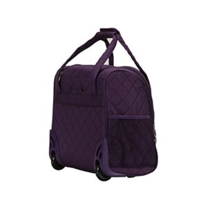 Rockland Melrose Upright Wheeled Underseater Carry-On Luggage, Purple, 15-Inch