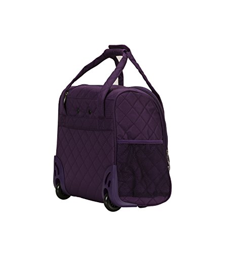 Rockland Melrose Upright Wheeled Underseater Carry-On Luggage, Purple, 15-Inch