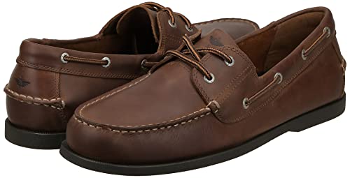 Dockers Men’s Vargas Leather Handsewn Boat Shoe,Rust, 10 M US