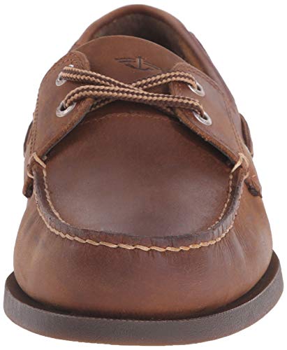 Dockers Men’s Vargas Leather Handsewn Boat Shoe,Rust, 10 M US