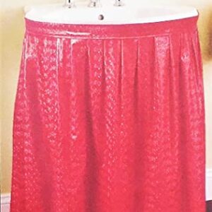 Better Home Premium Vinyl Sink Skirt Bath Vanity Cover Luxurious Designed, Water Repellent (Red)