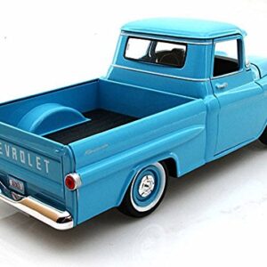 1958 Chevy Apache Fleetside Pickup Truck, Light Blue - Motormax 79311 - 1/24 scale Diecast Model Toy Car, unisex-children