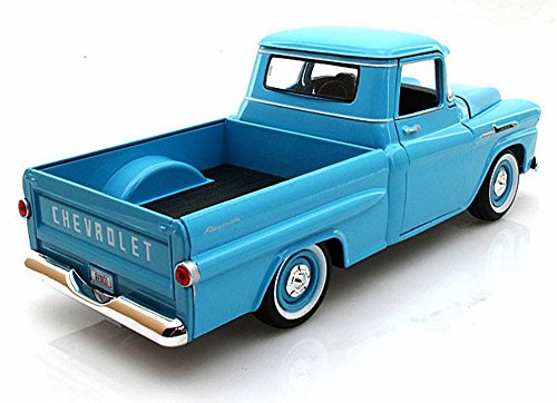 1958 Chevy Apache Fleetside Pickup Truck, Light Blue - Motormax 79311 - 1/24 scale Diecast Model Toy Car, unisex-children