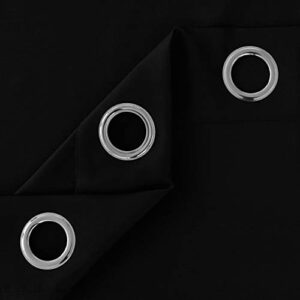 Deconovo 100% Blackout Curtains Solid Room Darkening Thermal Insulated Grommet Window Black Curtain Living Room, 42x63 Inch,1 Panel