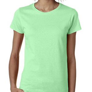 Gildan Women's Heavy Crewneck Cap Sleeve T-Shirt, Small, Mint Green