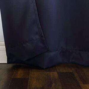 Sun Zero Easton Energy Saving Blackout Grommet Curtain Panel, 40" x 95", Navy Blue