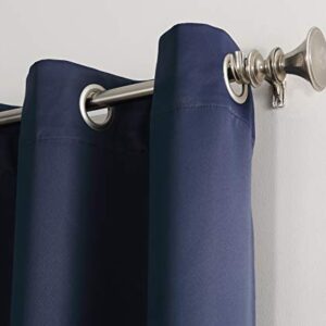 Sun Zero Easton Energy Saving Blackout Grommet Curtain Panel, 40" x 95", Navy Blue