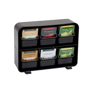 mind reader 6 drawer tea bag holder and organizer, black