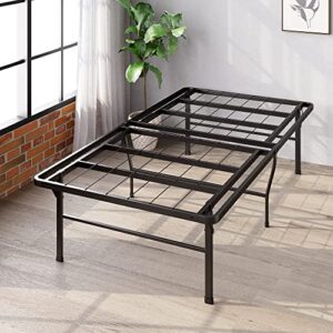 zinus smartbase heavy duty mattress foundation / 18 inch metal platform bed frame / no box spring needed / sturdy steel frame / underbed storage, twin