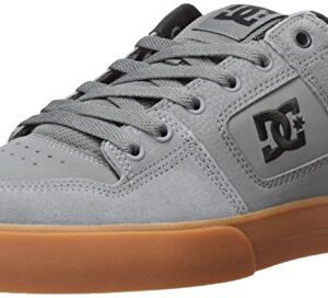 DC Men's Pure Low Top Casual Skate Shoe, Grey/Gum, 11 M US