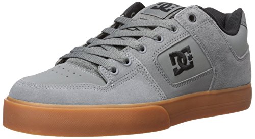 DC Men's Pure Low Top Casual Skate Shoe, Grey/Gum, 11 M US