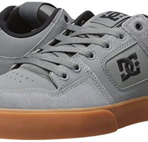 DC Men's Pure Low Top Casual Skate Shoe, Grey/Gum, 11 M US