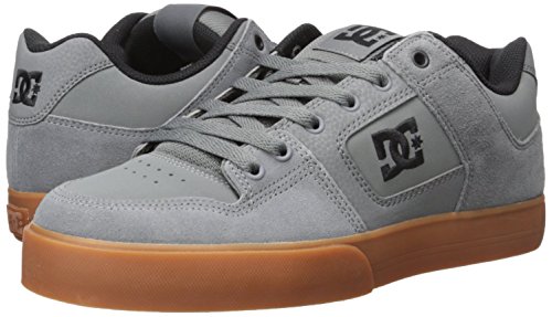 DC Men's Pure Low Top Casual Skate Shoe, Grey/Gum, 11 M US