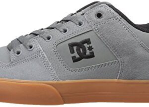 DC Men's Pure Low Top Casual Skate Shoe, Grey/Gum, 11 M US