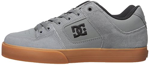 DC Men's Pure Low Top Casual Skate Shoe, Grey/Gum, 11 M US