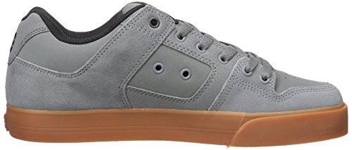 DC Men's Pure Low Top Casual Skate Shoe, Grey/Gum, 11 M US