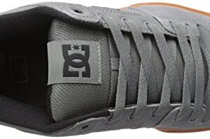 DC Men's Pure Low Top Casual Skate Shoe, Grey/Gum, 11 M US