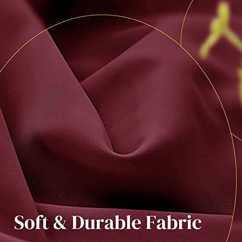 RHF Wide Thermal Blackout Patio Door Curtain Panel, Sliding Door Insulated Curtains,Thermal Curtains,Grommet Curtains, Extra Wide Curtains, Curtains for Sliding Glass Door:100W by 84L Inches- Burgundy