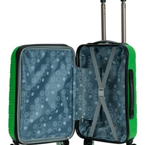 Rockland Melbourne Hardside Expandable Spinner Wheel Luggage, Green, Carry-On 20-Inch