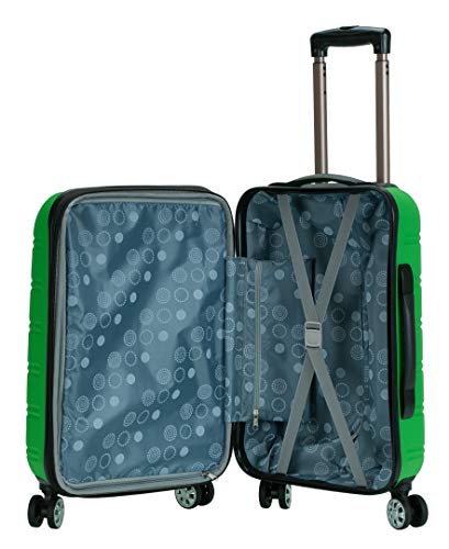 Rockland Melbourne Hardside Expandable Spinner Wheel Luggage, Green, Carry-On 20-Inch