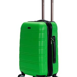 Rockland Melbourne Hardside Expandable Spinner Wheel Luggage, Green, Carry-On 20-Inch