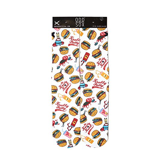 Odd Sox Men's the Krusty Krab, Multi, Sock Size:10-13/Shoe Size: 6-12