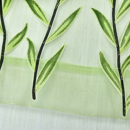 Norbi Willow Voile Tulle Room Window Curtain Sheer Voile Panel Drapes Curtain 39.4'' x 78.8" L (Green B)