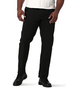 lee men's big & tall extreme motion flat front regular straight pant black 50w x 30l