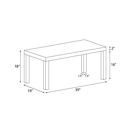 Ameriwood Home Parsons Modern Coffee Table, White