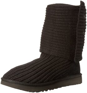 ugg women's classic cardy winter boot, black, 10 b us