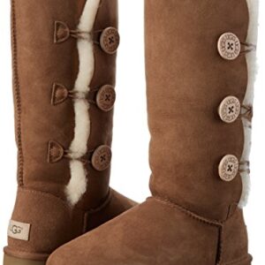 UGG Women's Bailey Button Triplet II Winter Boot, Chestnut, 9 B US