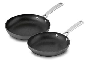 calphalon nonstick frying pan set with stay-cool handles, 8- and 10-inch, grey