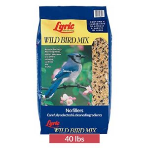 lyric wild bird mix bird seed, bird food for outside feeders, 40 lb. bag