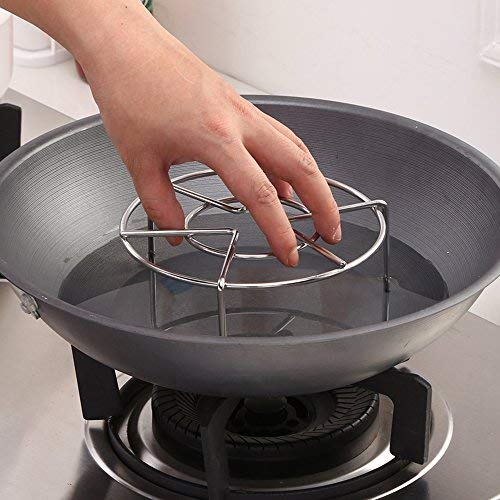 Steam Rack,Steaming Rack Stand,Steamer Basket,Heavy Duty Stainless Steel Metal Multi-function By Meleg Otthon (5.9" Diameter X2.7"High)